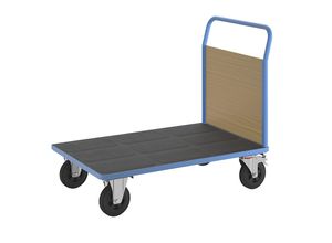 4054666006230 - eurokraft pro Plattformwagen mit Holzwänden mit 1 Stirnwand LxB 1250 x 800 mm lichtblau