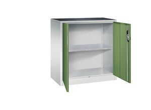 4062084810445 - Werkstatt-Beistellschrank mit Flügeltüren Breite x Tiefe 930 x 500 mm lichtgrau   resedagrün C+P
