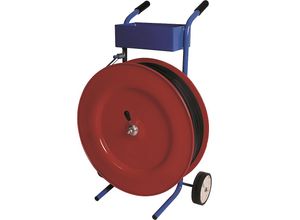 4030198176023 - Bandabroller für PP-Band für Bandbreite 127 - 16 mm fahrbar mit Ablagefach und Bügelbremse ratioform