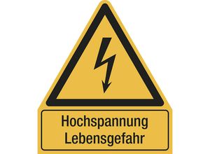 4061466043549 - Kombischilder mit Text für Warnkennzeichen Hochspannung Lebensgefahr dreieckig VE 10 Stk Folie LxH 210 x 240 mm kaiserkraft