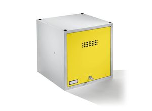 4250618249605 - Einzelschließfach Köln erweiterbar HxBxT 500 x 500 x 500 mm mit Sicherheitszylinderschloss Tür zinkgelb Wolf