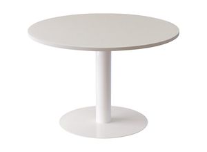 3660141222012 - Mehrzwecktisch weiß rund Säulenfuß weiß 1150 x 1150 x 750 cm