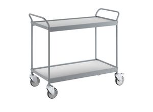4050558001031 - Servierwagen Ladefläche 990 x 545 mm Tragfähigkeit 150 kg 2 Etagen 4 Lenkrollen davon 2 mit Doppelstopp kaiserkraft