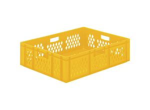 4031022090652 - Euro-Format-Stapelbehälter Wände durchbrochen Boden geschlossen LxBxH 800 x 600 x 210 mm gelb VE 2 Stk kaiserkraft