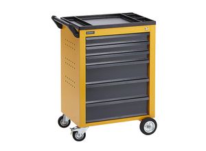 8697653674119 - eurokraft pro Werkzeugwagen 6 Schubladen mit Einzelarretierung HxBxT 930 x 630 x 410 mm gelb