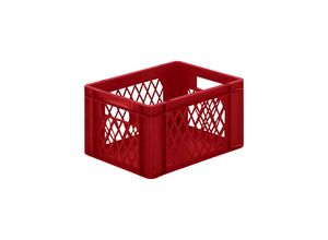 4031022090195 - Euro-Format-Stapelbehälter Wände durchbrochen Boden geschlossen LxBxH 400 x 300 x 210 mm rot VE 5 Stk kaiserkraft