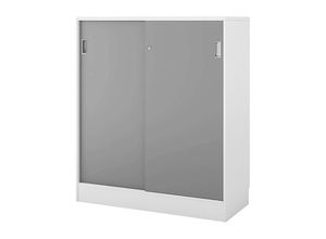5905745101485 - Schrank Chicago mit Schiebetüren HxBxT 1353 x 1215 x 400 mm weiß   lichtgrau kaiserkraft