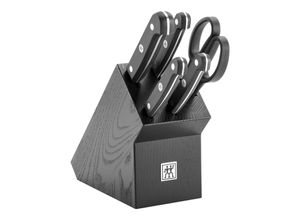 4009839666766 - Messerblock ZWILLING Gourmet schwarz B9cm Messerblöcke Messerblock mit 4 Messern + 1 Schere Buche Sonderschmelze Schwarz