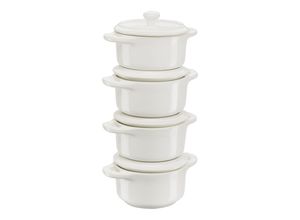 3272340049989 - Ceramique Cocotte Set 4-tlg rund Elfenbein-Weiß Keramik