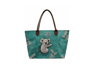 8680544235070 - Weekender Weekender Schultertaschen Koala Hug Damen Schultertasche Damen Gr B H T 30cm x 16cm onesize grün Lacklederimitat Taschen Handgefertigt