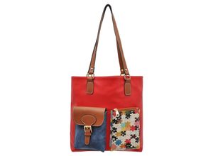 8680544211944 - Umhängetasche Multi Pocket Bag Shopper-Tasche In The Puzzle Damen Damen Gr B H T 36cm x 8cm onesize rot Lacklederimitat Taschen Shopper Handgefertigt