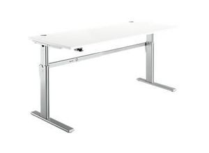4250510872345 - Schreibtisch Standard elektrisch höhenverstellbar Rechteck C-Fuß B 1800 x T 800 x H 725-1185 mm weiß weißaluminium RAL 9006 4250510872345 - Schreibtisch Standard elektrisch höhenverstellbar Rechteck C-Fuß B 1800 x T 800 x H 725-1185 mm weiß weißaluminium RAL 9006