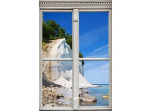 4049009494362 - Wandsticker QUEENCE Klippe blau B40cm H60cm T01cm Wandtattoos Wandsticker Wandbild selbstklebend 3D Fenster