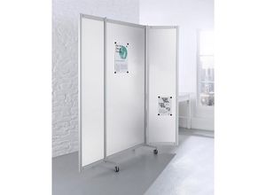 4260222866570 - Mobile Faltstellwand schwer entflammbar Alurahmen Tafelfläche magnetisch HxBxT 1900 x 2000 x 450 mm weiß kaiserkraft