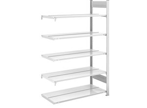 4250623706780 - Akten-Steckregal RAL 7035 Regalhöhe 1750 mm doppelseitig Anbauregal BxT 1000 x 600 mm hofe