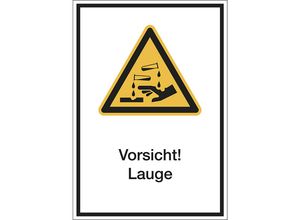 4061466040968 - Kombischilder mit Text für Warnkennzeichen Vorsicht! Lauge VE 10 Stk Folie LxH 130 x 185 mm kaiserkraft