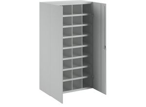 4055479003546 - Fächerregalschrank 32 Fächer mit Türen grau Pavoy