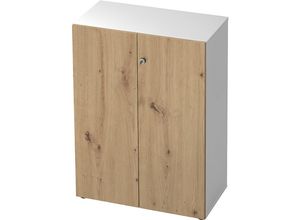 4032062188064 - eurokraft pro Aktenschrank Flügeltüren 2 Fachböden weiß   Asteiche