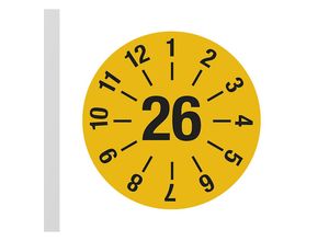 4061466088786 - Kabelprüfplakette Jahresplakette LxH 60 x 20 mm 26 gelb kaiserkraft