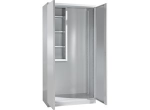 4061753071408 - Geräte- und Putzmittelschrank Breite 1000 mm Vollblechtüren   1 Regalbox lichtgrau kaiserkraft