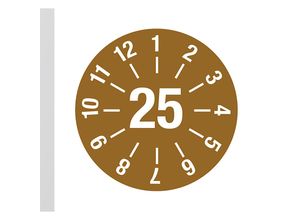 4061466088779 - Kabelprüfplakette Jahresplakette LxH 60 x 20 mm 25 braun kaiserkraft
