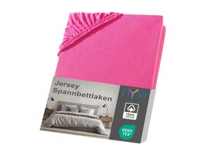 4255636631272 - NYVI Jersey Spannbettlaken DreamScience für Matratzen bis 22 cm Höhe - Weich & Anschmiegsam Rundumgummizug Bügelfrei Farbepink Größe180x200 - 200x200 cm