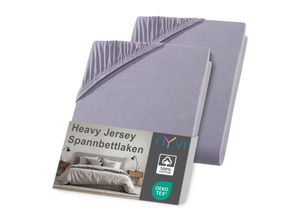 4255636638189 - NYVI Spannbettlaken DreamScience Heavy Jersey - Spannbetttuch Formstabil 160g m² Rundum-Gummizug Bügelfrei Farbegrau Größe180x200 - 200x200 + 15 cm Topper (2er Pack)