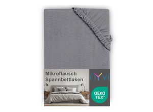 4255636634815 - NYVI Spannbettlaken DreamScience Mikroflausch - Kuschelweiches & Wärmendes Bettlaken Spannbetttuch Farbegrau Größe180x200 - 200x200 cm