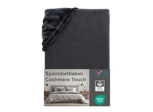4255636635096 - NYVI Spannbettlaken DreamScience Cashmere Touch Spannbetttuch - Kuschelweiches & Wärmendes Bettlaken für Matratzenhöhe bis zu 22 cm Farbeanthrazit Größe140x200 - 160x200 cm