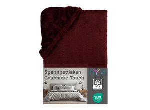 4255636635133 - NYVI Spannbettlaken DreamScience Cashmere Touch Spannbetttuch - Kuschelweiches & Wärmendes Bettlaken für Matratzenhöhe bis zu 22 cm Farbebordeaux Größe180x200 - 200x200 cm