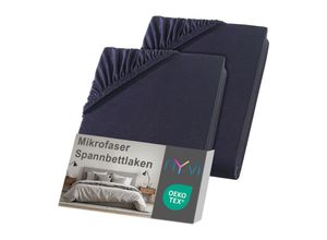 4255636637083 - NYVI Spannbettlaken DreamScience Mikrofaser - Weich & Anschmiegsam Rundumgummizug Bügelfrei Farbeschwarz Größe140x200 - 160x200 cm (2er Pack)