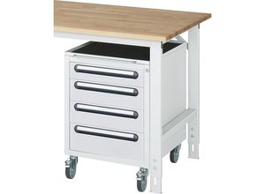 4040376875921 - Roll-Container HxBxT 690 x 490 x 600 mm 4 Schubladen lichtgrau RAU