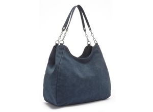 4068223941681 - Henkeltasche VIVANCE Schultertasche Damen Gr B H T 34cm x 30cm x 16cm blau Lederimitat unifarben Taschen mit silberfarbenen Details Damentasche Shopper Handtasche VEGAN