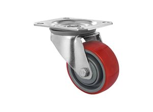 4260654032277 - eurokraft basic PU-Reifen rot auf Polyamidfelge Rad-Ø x Breite 80 x 32 mm ab 2 Stk Lenkrolle