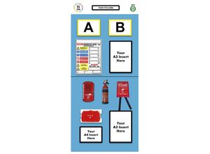 5025480059329 - Regal-Infoboard Doppelmarkierung Brandschutz HxB 2000 x 900 mm blau kaiserkraft