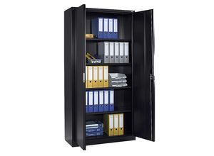 4064615115418 - Stahlschrank mit Flügeltüren HxBxT 1950 x 1000 x 420 mm schwarzgrau C+P