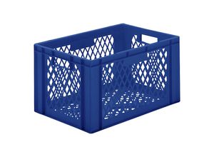 4031022015136 - Euro-Format-Stapelbehälter Wände und Boden durchbrochen LxBxH 600 x 400 x 320 mm blau VE 5 Stk kaiserkraft
