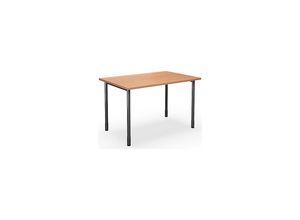 4061753261878 - Mehrzwecktisch DUO-C gerade Platte HxT 700 - 800 x 800 mm Breite 1200 mm Buche schwarz kaiserkraft