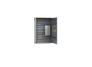 5901468301058 - Schlüsselschrank grau lackiert mit Einwurfschlitz mit 100 Haken kaiserkraft
