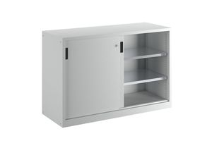 4047417511626 - LISTA Schiebetürschrank HxB 1000 x 1500 mm Trennwand Tiefe 580 mm lichtgrau RAL 7035