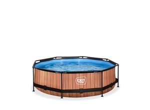 8719874703406 - Exit Toys Frame Pool ø 300 x 76 cm Holzoptik holzfarben