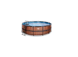 8720088262047 - Exit Toys Frame Pool ø450x122cm (12v) – Holz optik braun