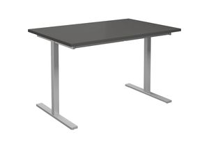 4061753263384 - Mehrzwecktisch DUO-T gerade Platte HxT 740 x 800 mm Breite 1200 mm dunkelgrau silber kaiserkraft