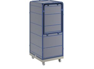 4260316443571 - Rollbehälter SAFE Logistikbox HxBxT 1785 x 720 x 810 mm Rollplatte grau kaiserkraft