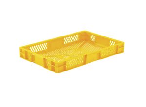 4031022064462 - Euro-Format-Stapelbehälter Wände und Boden durchbrochen LxBxH 600 x 400 x 75 mm gelb VE 5 Stk kaiserkraft