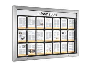 4260256790322 - Schaukasten für Innen- und Außenbereich Querformat Übergröße BxH 1600 x 1025 mm Türöffnung 90° nach oben Rückwandfarbe Anthrazitgrau kaiserkraft
