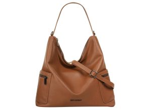 4022581348438 - Umhängetasche BETTY BARCLAY Damen Gr B H T 36cm x 34cm x 13cm onesize braun (cognac) Kunstfaser leicht glänzend unifarben Taschen