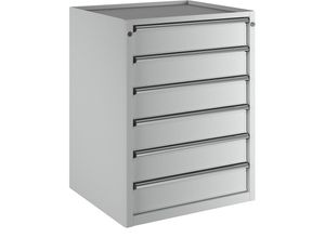 4014641114930 - Schubladenschrank BxT 760 x 675 mm Schubladentraglast 200 kg 6 Schubladen Höhe 980 mm Front lichtgrau ANKE