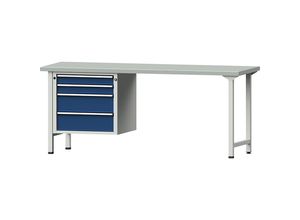 4014641070854 - Werkbank Gestellbauweise Serie V 2 Schubladen 90 mm 2 Schubladen 180 mm Stahlblechbelagplatte Breite 2000 mm ANKE
