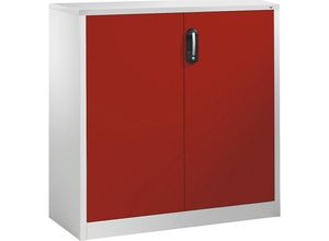 4064615321154 - ACURADO Akten-Sideboard 3 Ordnerhöhen HxBxT 1200 x 1200 x 400 mm lichtgrau   feuerrot C+P